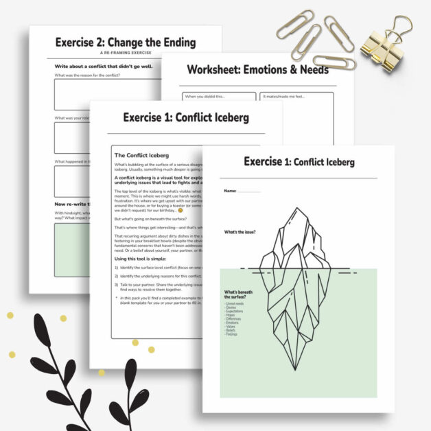 Printable Journaling Pages for Managing Relationship Conflict