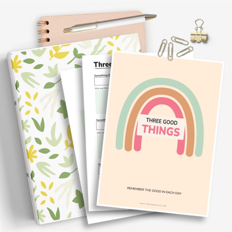 Three Good Things Printable Journal - Thriving Good Life