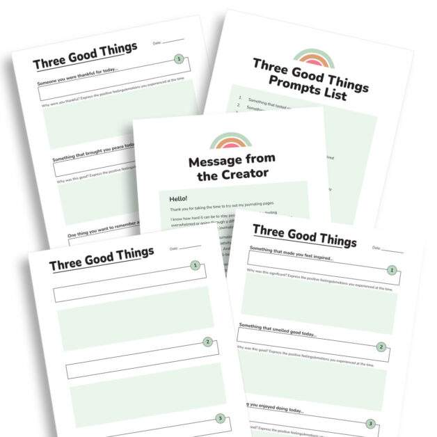 Three Good Things Printable Journal - Thriving Good Life